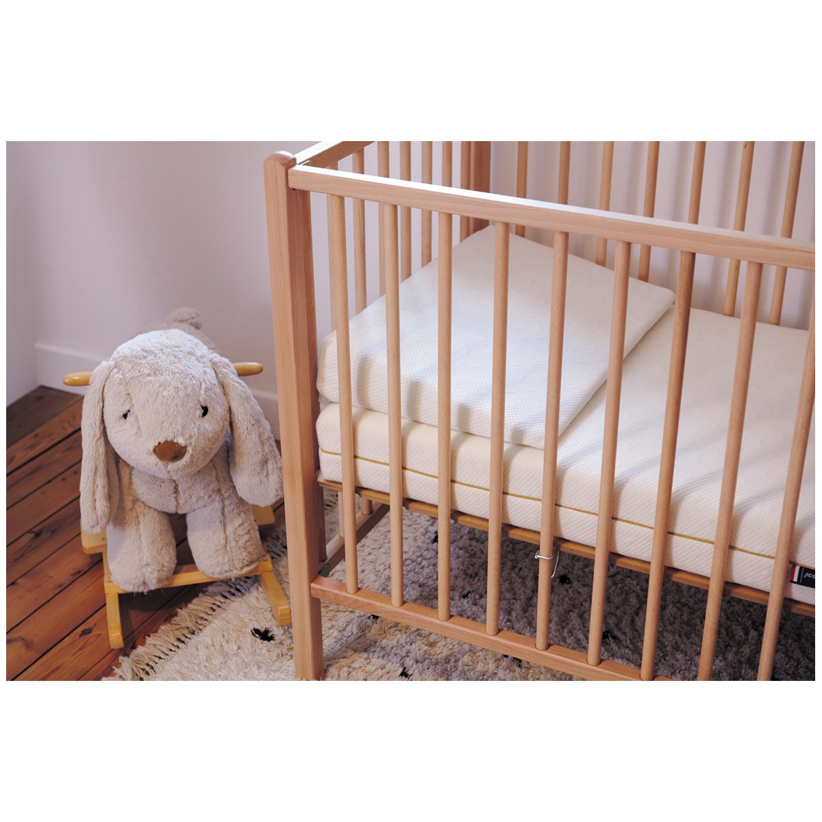 Baby Cot Wedge 10° organic coton for bed 60x120cm