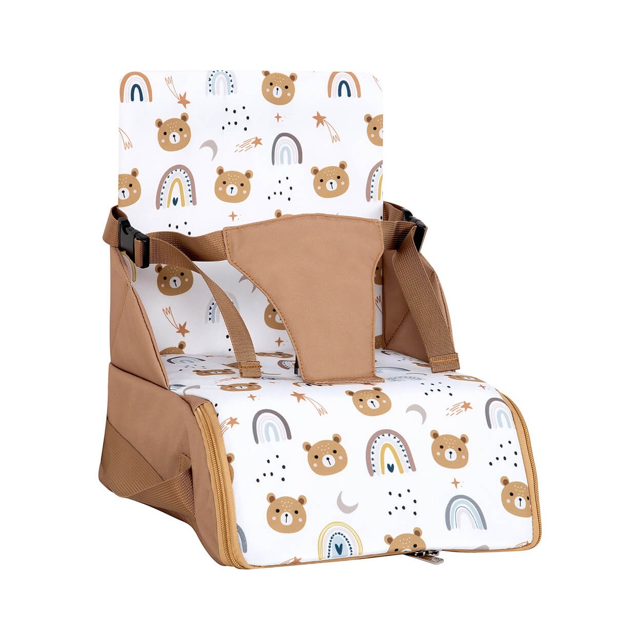 Tinéo - Nomadic baby chair booster seat in Camel Bears fabric